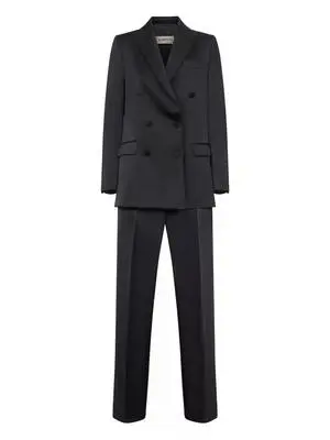 BLANCA VITA Double-breasted Peak-lapel Suit - Blue