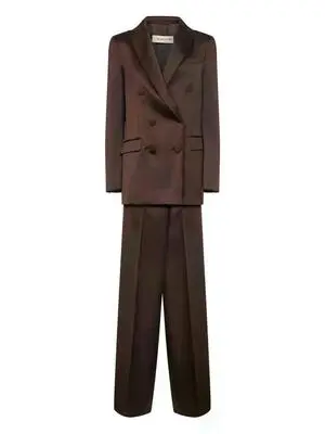 BLANCA VITA Peak-lapel Double-breasted Suit - Brown