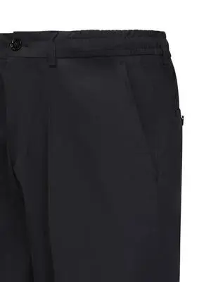 BE ABLE Pleated Elastic-waist Trousers - Black