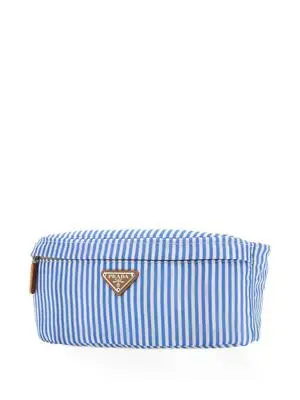 Prada Striped Belt Bag - Blue