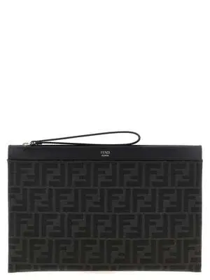 Fendi FF Jacquard Pouch Black