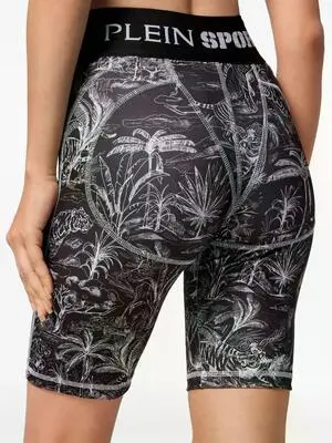 PLEIN SPORT Jungle Print Compression Shorts