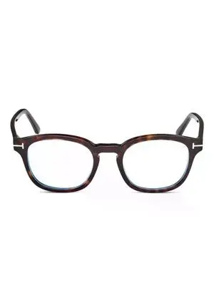 TOM FORD Clip-on Round Eyeglasses - Brown