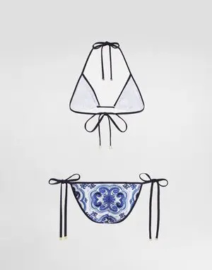 Dolce & Gabbana Majolica Triangle Bikini - Print
