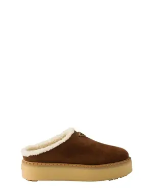 Prada Suede Slippers - Brown