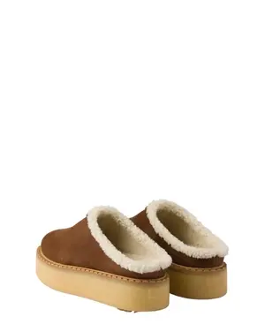 Prada Suede Slippers - Brown