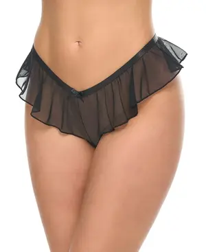 OH LA LA CHERI Maylah Mesh Boyshort Panty - Black