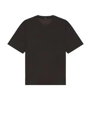 Theory Relaxed Soft Terry Tee In Black - Warm Carbon