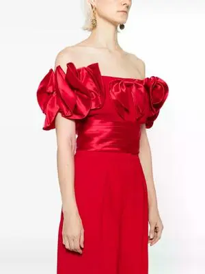 SAIID KOBEISY Ruffled Corset - Red