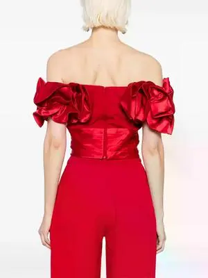 SAIID KOBEISY Ruffled Corset - Red