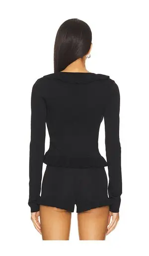 Majorelle Layilah Ruffle Cardigan - Black