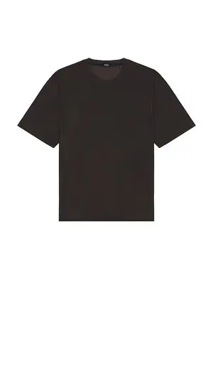 Theory Relaxed Soft Terry Tee In Black - Warm Carbon