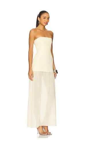 Amanda Uprichard X Linda Strapless Maxi Dress - Cornsilk