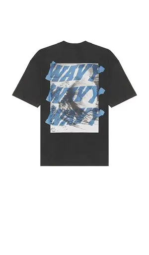 ALLSAINTS Wavy Crew Neck Tee In Black - Washed Black