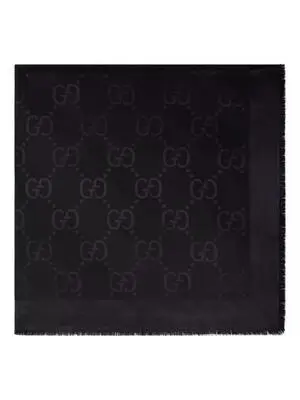 Gucci Gg Jacquard-woven Scarf - Black
