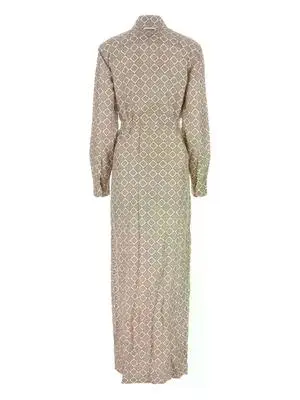 Prada Geometric-print Maxi Shirt Dress