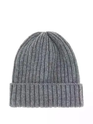 Fedeli Ribbed-knit Beanie - Grey