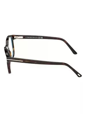 TOM FORD Clip-on Round Frame Glasses - Brown