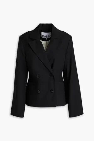 GANNI Double-breasted Woven Blazer