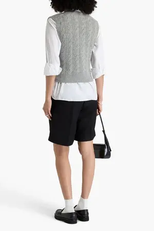 Vince Cable-knit Wool-blend Vest