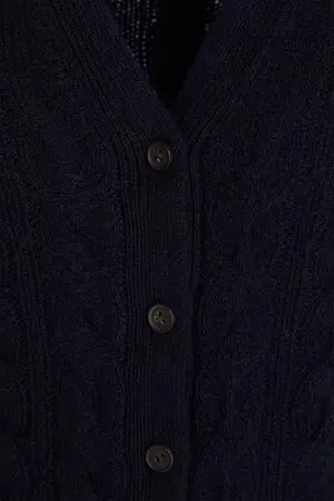 Vince Cable-knit Wool-blend Vest - Midnight Blue
