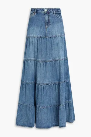 Denim Tiered Skirts