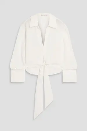 Alice + Olivia Hannon Cupro Shirt - Off-white