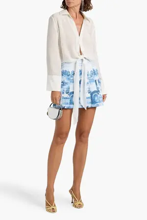 Alice + Olivia Hannon Cupro Shirt - Off-white