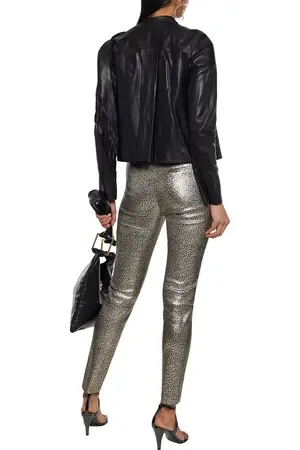 Isabel Marant Étoile Etienne Metallic Leopard-print Leather Pants