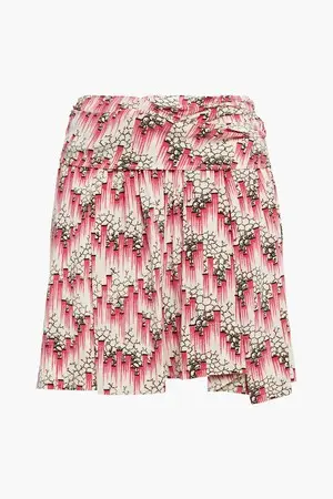 Isabel Marant Roxana Printed Stretch-silk Mini Skirt