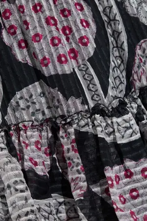 Isabel Marant Étoile Ruffled Printed Silk Jacquard Mini Skirt