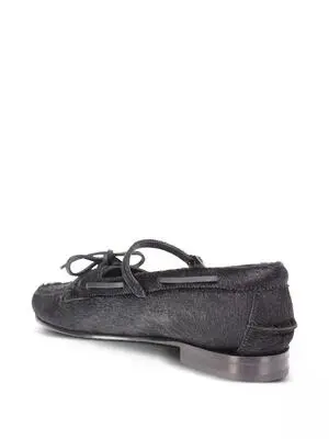 Hereu Lorea Calf-hair Flat Pumps - Black