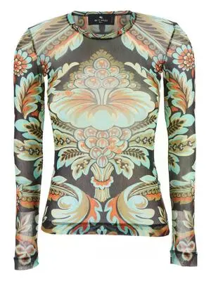 Etro Paisley-print Mesh Top