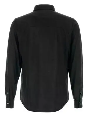 Fedeli Wool Long-sleeve Shirt - Black