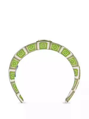 Prada Geometric-pattern Headband - Green