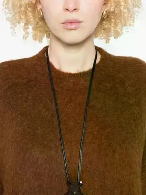 UMA WANG Fluffy Crew-neck Sweater - Brown