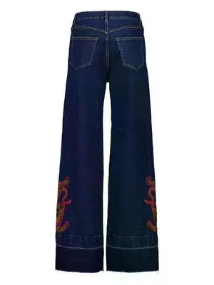 PAULA Embroidered Wide-leg Jeans