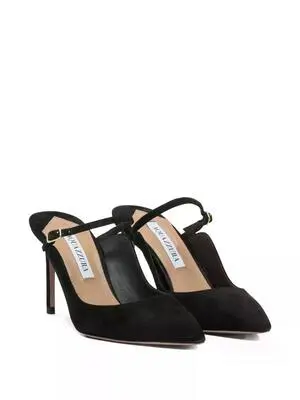 AQUAZZURA Ankle-strap Suede Pumps