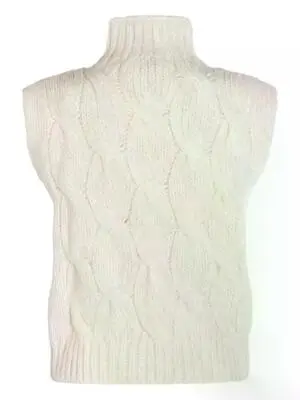 Eleventy Cable-knit High-neck Sleeveless Vest