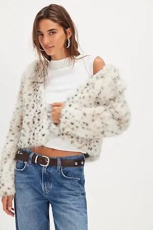 Free People Hooded Faux Fur Jacket