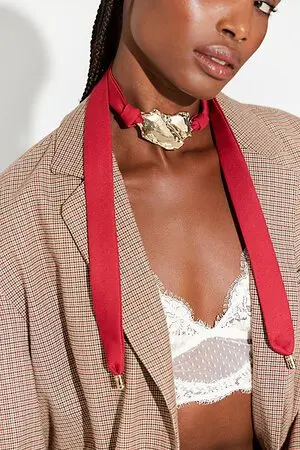 Free People Merchant Wrap Layered Necklace Red