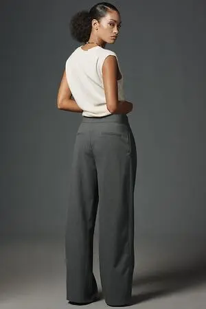 Endless Rose Pleated High-rise Trousers - Grey