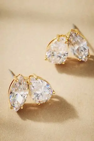 Nadri Everleigh Crystal Stud Earrings - Gold
