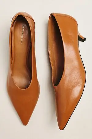 Anthropologie Pointed-toe Kitten-heel Pumps - Camel