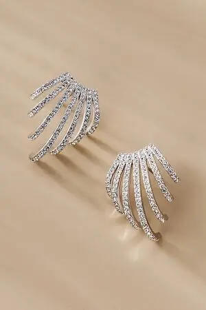 Nadri Crystal Hoop Earrings - Silver