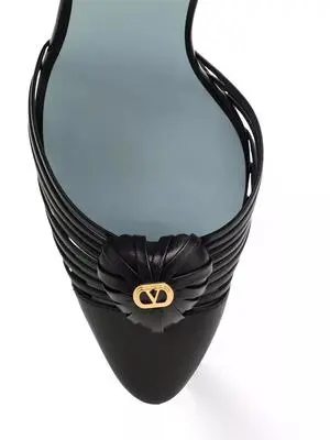 Valentino Garavani 85mm Strapped Heart-detail Heeled Pumps - Black