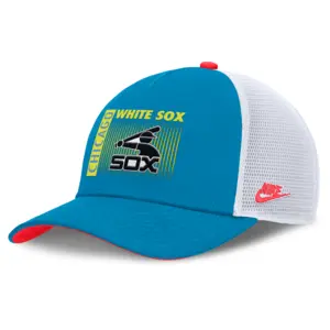 Nike Chicago White Sox Neon 90s Rise Dri-fit Mlb Trucker Adjustable Hat - Blue