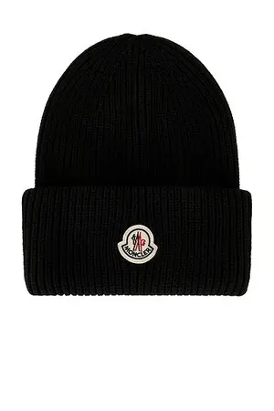 Moncler Logo Beanie - Black