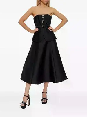 SELF-PORTRAIT Belted A-line Dress With Flared Hem