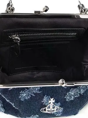 VIVIENNE WESTWOOD Orb-pattern Frayed Denim Tote